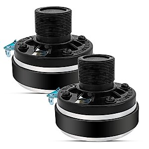 5 CORE Horn Speaker Tweeter Diaphragm Compression Driver 1 Inch Voice Coil 8 Ohm 200W PMPO Aluminum Weatherproof Throat Twist Tweeters Car Audio Speaker System 2Pcs 5C-D26 2PCS