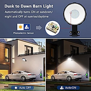 LED Barn Light, Dusk to Dawn Outdoor Lighting with 100W 10000LM 5000K Daylight, IP65 Waterproof Outdoor Security Flood Lights for Garage Yard Street Warehouse Use