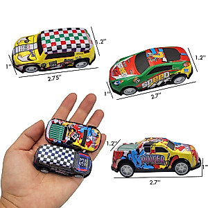 SeeuFun 36 Pack 2.7Inch Pull Back Racing Cars Die cast Race Car Vehicles Play-Set, Friction Powered Vehicles Toys for Boys and Girls Colors Random