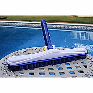 Aqua EZ 16-in Rubber Bristled Pool Wall Brush Safe for Vinyl, Fiberglass, Plaster and Concrete Surfaces