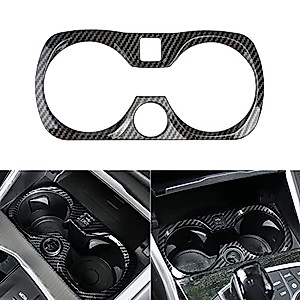 Xotic Tech Inner Water Cup Holder Panel Frame Cover Trim, Carbon Fiber Pattern, Compatible with BMW 3 Series G20 G28 2019-2022