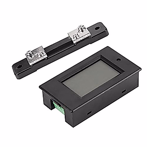 PEACEFAIR PZEM-051 LCD Display DC 6.5-100V Digital Electric Power Energy Voltage Current Meter Power Energy Battery Monitor Amperage Meter Gauge with Built-in Shunt(50A Shunt)