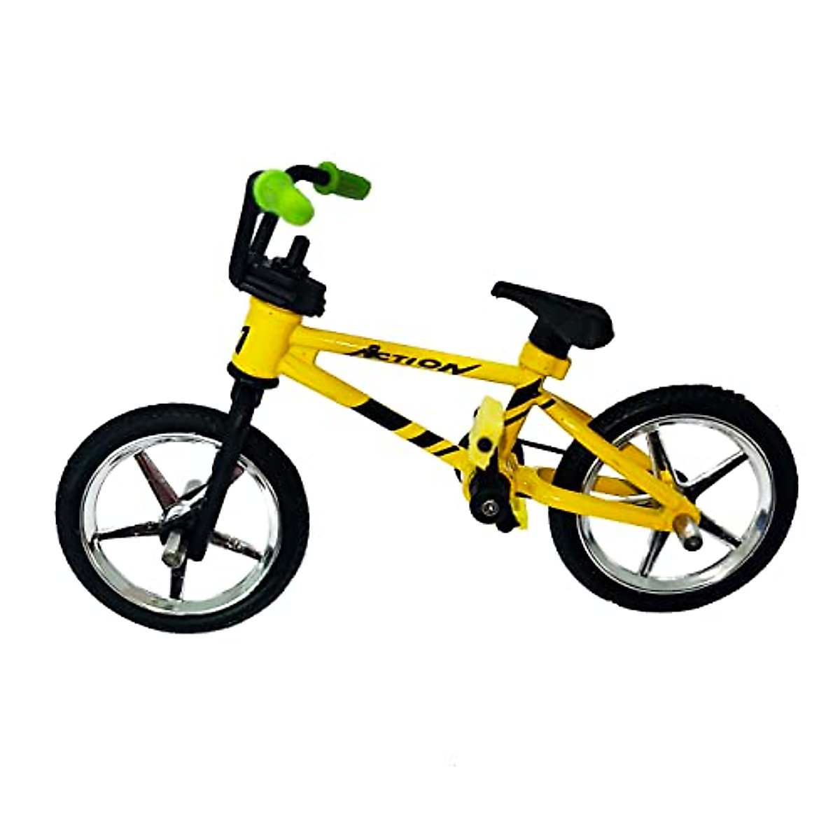 BMX Toys Alloy Finger BMX Functional Kids Bicycle Finger Bike Mini-Finger-BMX Set… (Yellow)