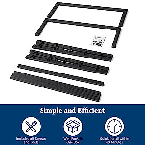 LUSIMO Twin Bed Frame 14 Inch Metal Bed Frame with Storage Twin Size Platform Bed Frame No Box Spring Needed Heavy Duty Steel Slat and Anti-Slip Support Easy Quick Lock Assembly Black