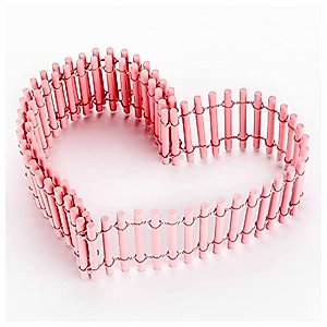 Mini Fence, 31" Long, 2" High, Miniature Fence for Crafts, Halloween Fencing, Picket Fence Panels, Fairy Garden Accessories Outdoor, Haunted House Figurine, Halloween Village, 1 Pack, Pink