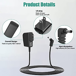 3.7V 100mA Charger for Wahl Trimmer 9818L 9854L Groomer Clipper,9854-600 9867-300 79600-2101 9818-6171 8779 9810 Replacement Shaver Trimmer Power Cord(5.9ft)