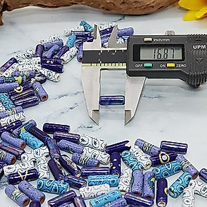 100 PCs of Blue Porcelain Beads for Jewelry Making DIY Kit with 5 Meters Leather