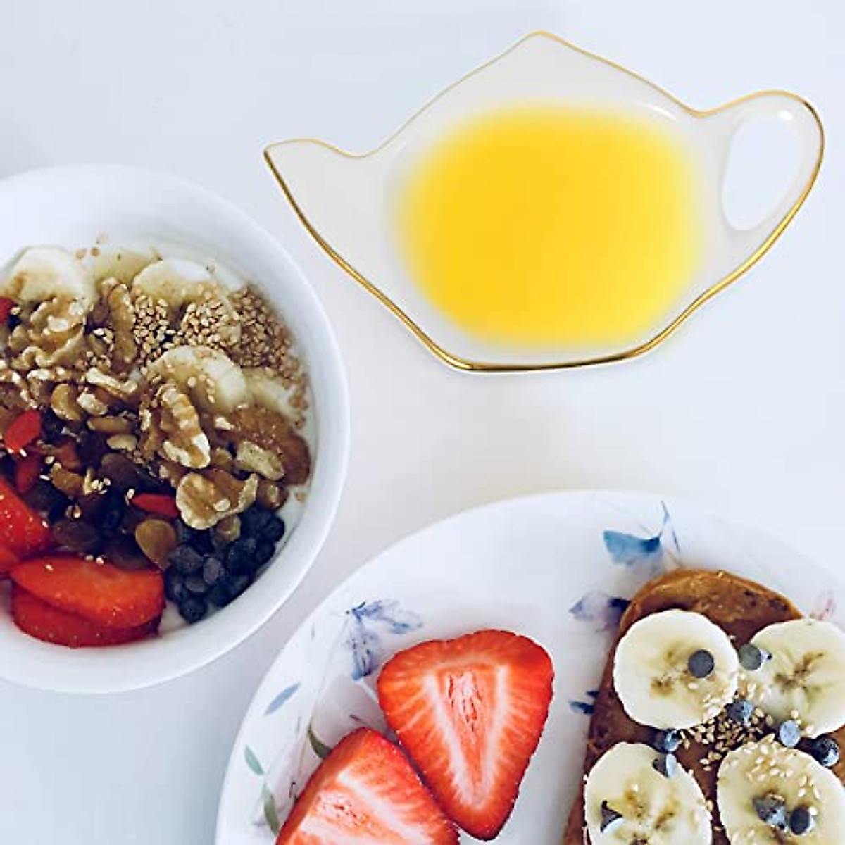 Tea Bag Rest 2pcs Ceramic Teabag Coaster Teapot Shaped Tea Bag Holder Tea Bag Saucer Tray Tea Bag Storage Rack Rest Porcelain Seasoning Dish Tea Bag Holder Plate