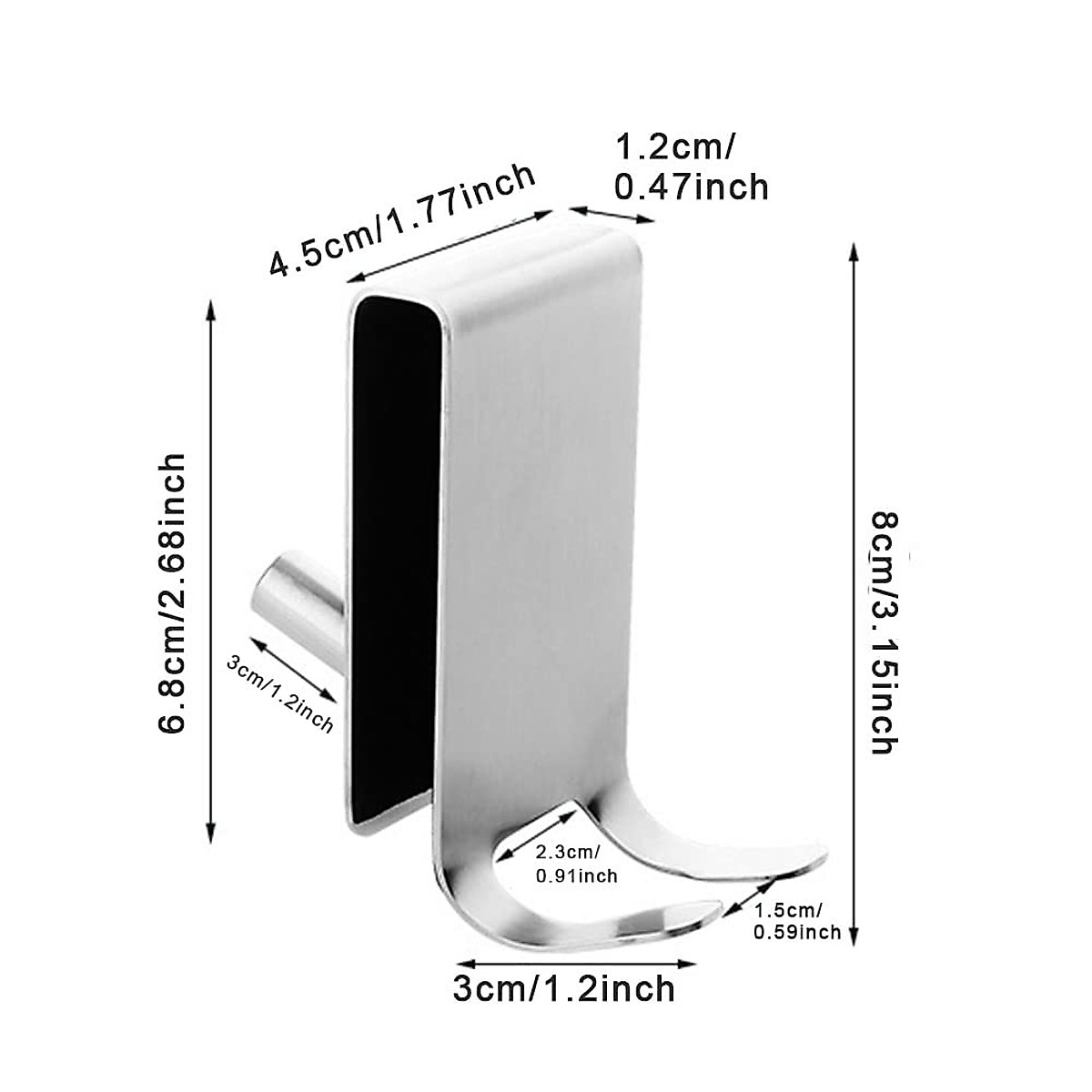 HOUSEEN Shower Door Hooks, 2pcs Over The Door Hooks, Heavy Duty Drilling-Free Double Sided Sided Shower Towel Hooks for Bathroom Frameless Glass Shower Door Stainless Steel