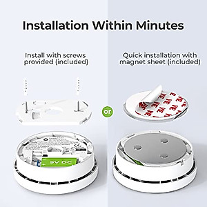 Smoke Detector, GuardryShely Fire Alarms Smoke Detectors with Photoelectric Sensor, Smoke Detector Battery Included with Silence Function and Low Battery Signal, Fire Alarm GW206C for Home, 2 Packs
