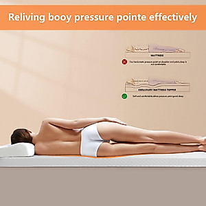 ORTHOMTEX 3 Inch Cooling Gel Memory Foam Mattress Topper California King Size Bed,Removable Soft Cover, Comfort Body Support - Pressure Relief,10 Year Warranty