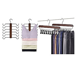 Mkono Set of 4, Bra Hangers and Legging Organizer for Closet Set