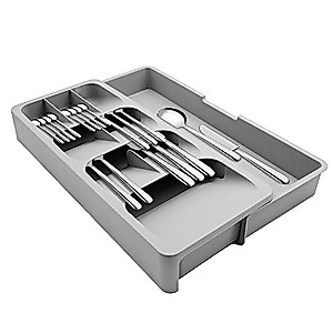 Kitchen DrawerStore Expandable Set，Expandable Plastic Kitchen Cabinet Drawer Storage Organizer Tray - for Storing Organizing Cutlery, Spoons, Cooking Utensils, Gadgets