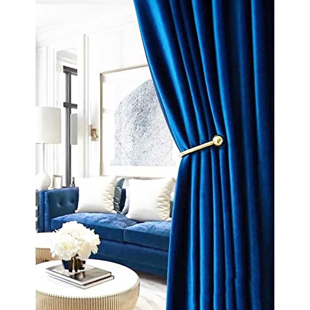 H S D K CREATE YOUR LIFE 2 Yard Premium Velvet Fabric,Washable Fabric and Wrinkle Resistant Velvet Perfect for Table Cover for Holidays, Weddings, Parties (Blue)