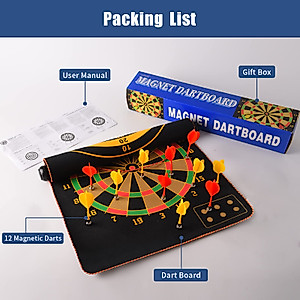 BATURU Dart Board Magnetic for Kids Adults with Magnetic Darts 12pcs, Boy Toys Age 8-10-12 13 14 15, Teenage Teen Boys Gifts for Boy Room Decor, Dartboard Games for Kids 8-12