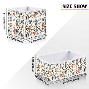 senya Large Storage Bins Woodland Animals Collapsible Foldable Storage Cubes Fabric Basket Closet Organizer Containers Box for Home Bedroom Office 11 x 11 x 11in