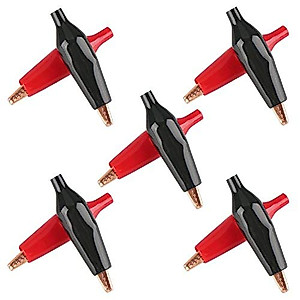 Alligator Clips, DROK 20pcs Insulated Electrical Test Kit 1.77"/45mm 10A Pure Copper Alligator Clip Crocodile Clamps Jumper Helper with Protective Insulation Cover