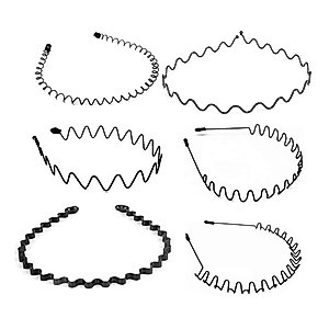 DEEINN Unisex Fashion Headbands, Hair Bands for Outdoor Sports - Wavy Metal Band for Men and Women