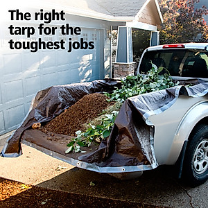 6x8 Heavy Duty Tarp, 10 Mil Thick, Waterproof, High Durability, Tear & Fade Resistant, UV Treated, Grommets Every 18 Inches (6' x '8' Feet)