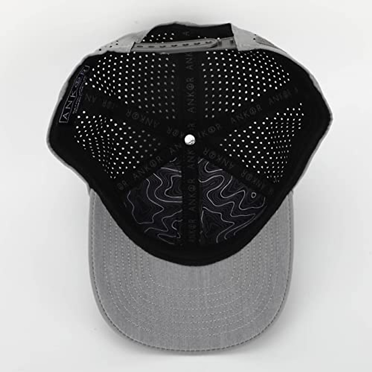 ANKOR Ultra Performance Water-Resistant Baseball Hat | Sweat Resistant | Breathable | Golf | Boat | Beach | Lake | Workout | Fishing |Everyday | Minimalist | Men and Women (Gray)