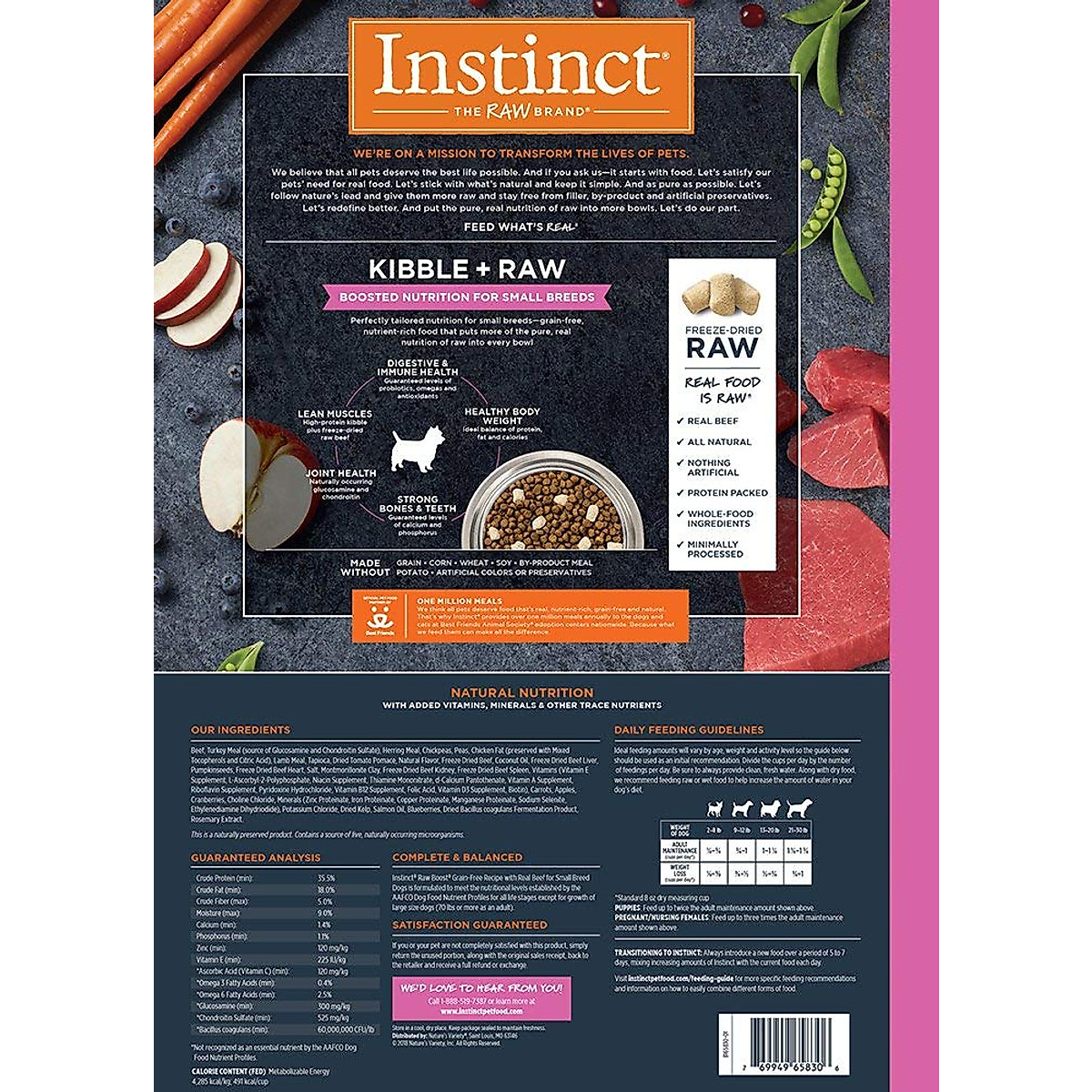Instinct Raw Boost Small Breed Grain Free Recipe with Real Beef Natural Dry Dog Food, 10 lb. Bag