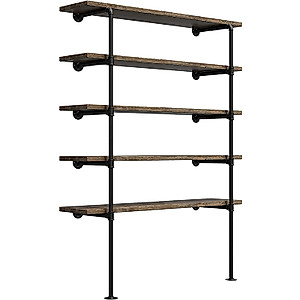 Industrial Retro Wall Mount iron Pipe Shelf,DIY Open Bookshelf,Hung Bracket,Home Improvement Kitchen Shelves,Tool Utility Shelves, Office shelves, bookshelves and bookcases (2Pcs)