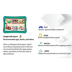 NOBKLEN Kids Tablet 10 Inch, Android 13, 4GB+64GB, 8-Core CPU, WiFi 6, 12H Battery Life, Parental Control, 1280 * 800 HD Display, Dual Cameras, Shockproof Case, Pre-Installed Educational Apps