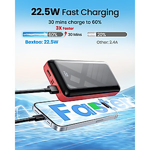 Portable Charger Power Bank 50000mAh, 22.5W Fast Charging Battery Pack, USB C Quick Charge 3 Outputs & 2 Inputs, LED Display, External Cell Phone Battery Bank for iPhone 16/15/14/13, Samsung, Android