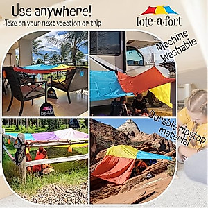 Tote a Fort Earthy XL Blanket Fort Building Kit - Portable Playhouse Play Tent Fort - Indoor & Outdoor Toy Set for Ages 4-12+ - STEM Toy - 4 Blanket Set