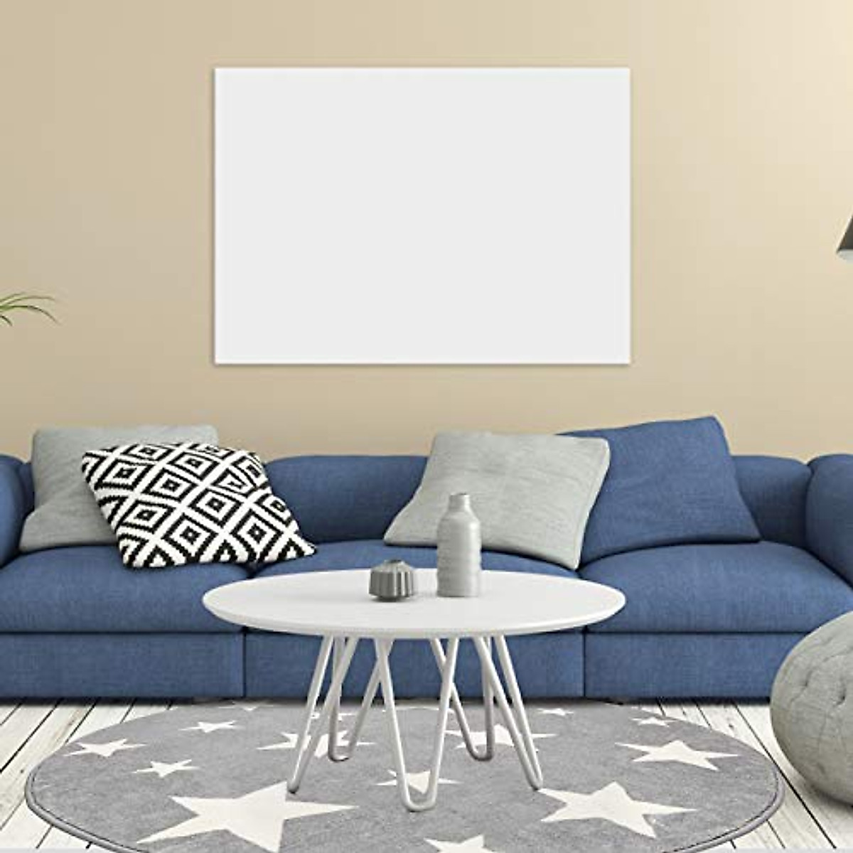 Topotdor Stars Round Rug Starry Sky Stars Area Rug Soft Durable Washable for Nursery Playroom Classroom (Grey,47 Inch)