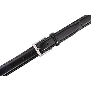 Fabio Valenti Mens Black Leather Belt (38, Black)