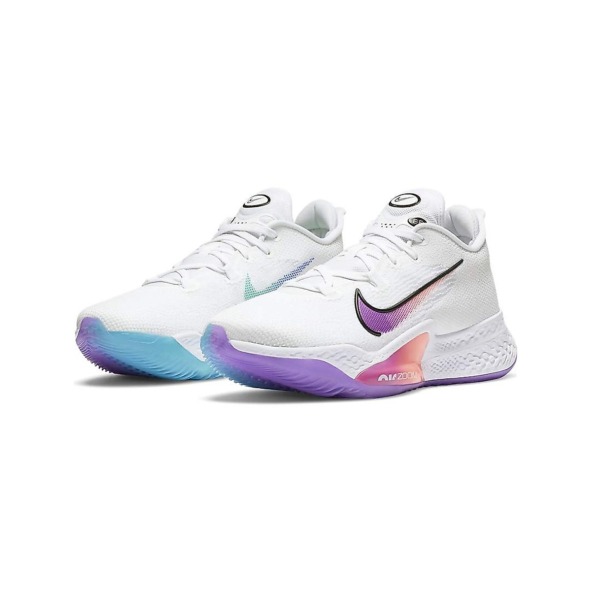 Nike Men's Air Zoom BB NXT Basketball Shoes (White/White/Flash Crimson/Hyper Violet, Numeric_10)