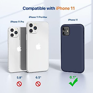 Miracase Liquid Silicone Phone Case Compatible with iPhone 11 6.1 inch(2019), Gel Rubber Full Body Protection Cover Case Drop Protection Case (Navy Blue)