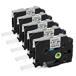 Replacement for Brother Ptouch TZe Label Tape Multicolor Bundle with Compatible TZe-231 Label Tapes, 0.47" x 26.2', Black on White/Orange/Red/Blue/Yellow/Green (Total 11-Pack)
