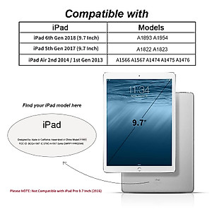 kenke Keyboard Case for iPad 9.7 inch 2018 (6th Gen) / iPad 2017 (5th Gen) / iPad Air 2/1, Lightweight Smart Cover with Pencil Holder, Magnetically Detachable Wireless Keyboard, Green