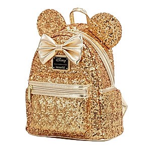 Loungefly X LASR Exclusive Disney Yellow Gold Sequin Minnie Mini Backpack