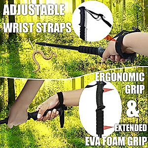 57" Retractable Snake Hook, IC ICLOVER Professional Reptile Grabber Snake Catcher, Aluminum Alloy Telescopping Snake Handling Tool with Stainless Steel Soft Grip, for Catching Controlling Moving Snake