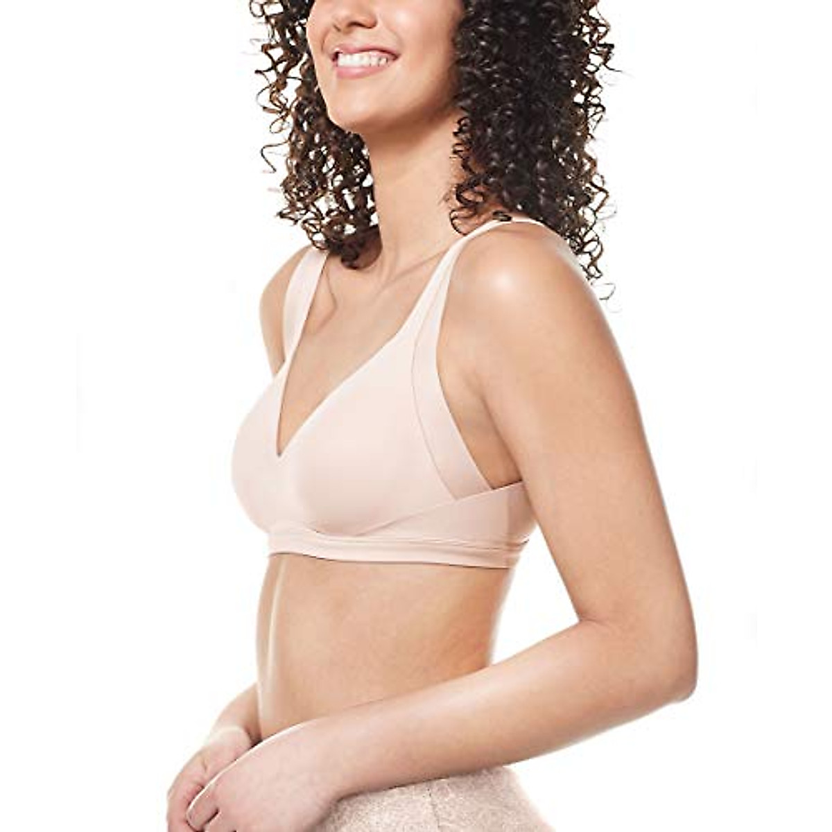 Warner's Women's No Side Effects Underarm and Back-Smoothing Comfort Wireless Lightly Lined T-Shirt Bra Ra2231a, Rosewater, X-Large