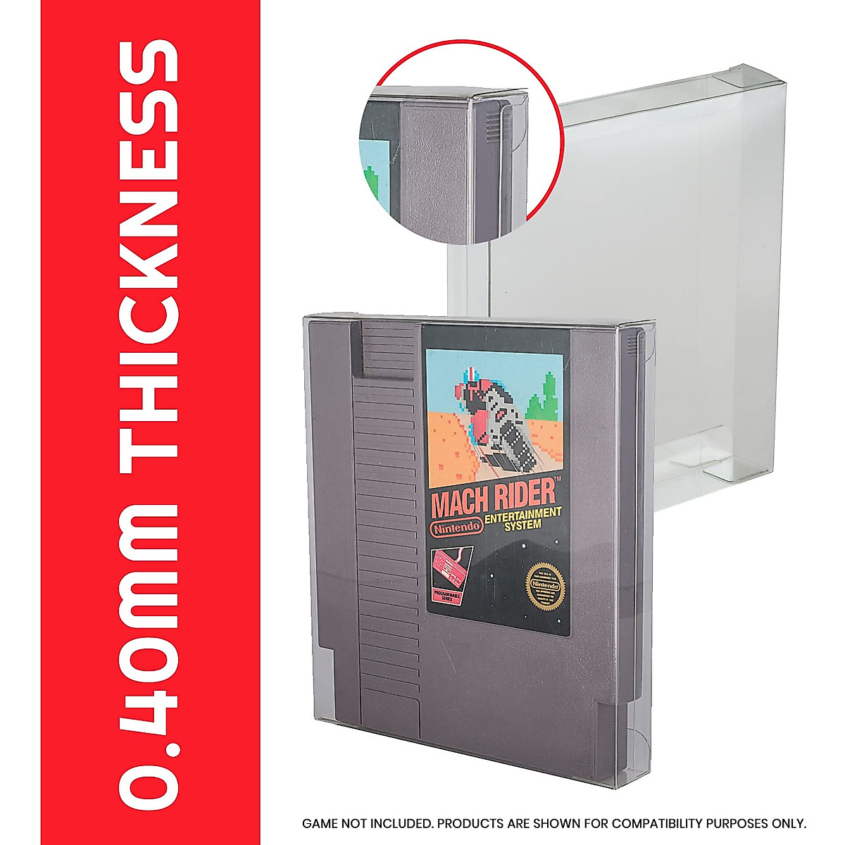 NES classic edition • NES Cartridge Case •Protector Compatible with Nintendo NES Games Cartridge - 0.40MM Thick, compatible for Legend of Zelda, Mario Bros, Mega Man, Metroid, Super Mario (Pack of 25)