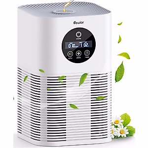 Air Purifiers for Home Large Room up to 600 Ft², VEWIOR H13 True Hepa Air Purifiers for Pets Hair, Dander, Smoke, Pollen, 3 Fan Speeds, 6 Timer Air Cleaner