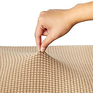 Juvale Large Stretch Couch Cushion, Replacement Slipcover for Couches, Sectionals, Armchairs, Patio Furniture, Campers, Chaise Lounge, Fits 59 to 70 Inch Cushions (Sand)