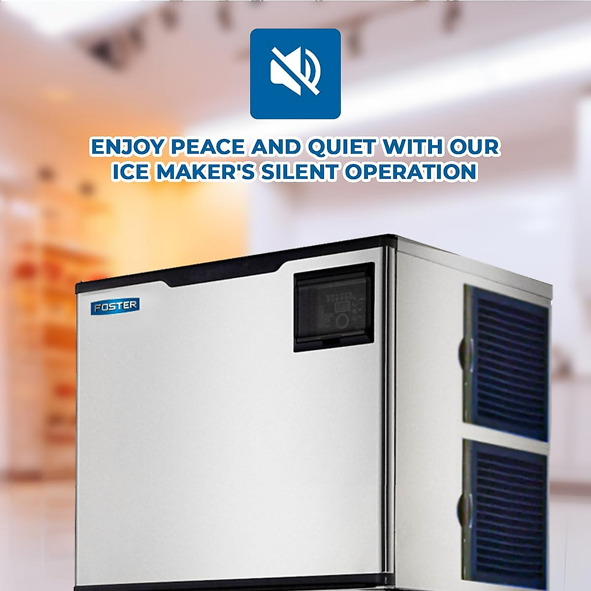 Commercial Ice Maker 350 Pounds Per Day – Head Only – Stainless Steel Industrial Modular Ice Cube Machine – Quiet Operation – Air Cooling System - by Foster