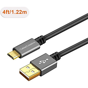 CableCreation Coiled USB to Micro USB Cable 0.56ft to 4ft, USB 2.0 A to Micro USB Charging Data Cord Works for Android Smartphone,Tablet, Wall and Car Charger, Space Gray