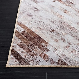 Safavieh Faux Hide Collection Machine Washable Slip Resistant 8' x 10' Beige/Brown FAH526A Rustic Lodge Modern Glam Bedroom Living Room Area Rug