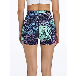 CADMUS Women's High Waist Yoga Shorts Spandex Running Side Pockets,3 Pack,16#,Dark Green & Navy & Wine Red,Medium