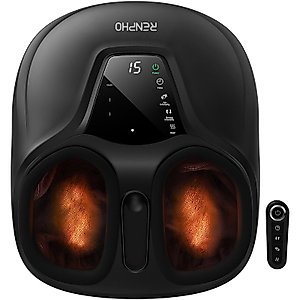 RENPHO Shiatsu Foot Massager with Heat,Electric Foot Massager for Circulation and Pain Relief with Remote,Deep Kneading,Squeezing,Size up to 12