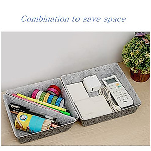 TALEVT Felt Storage Bins,1 Set with 3pcs Storage Container,Felt Drawer Organizer,Bedroom Closet Organization for Small Things