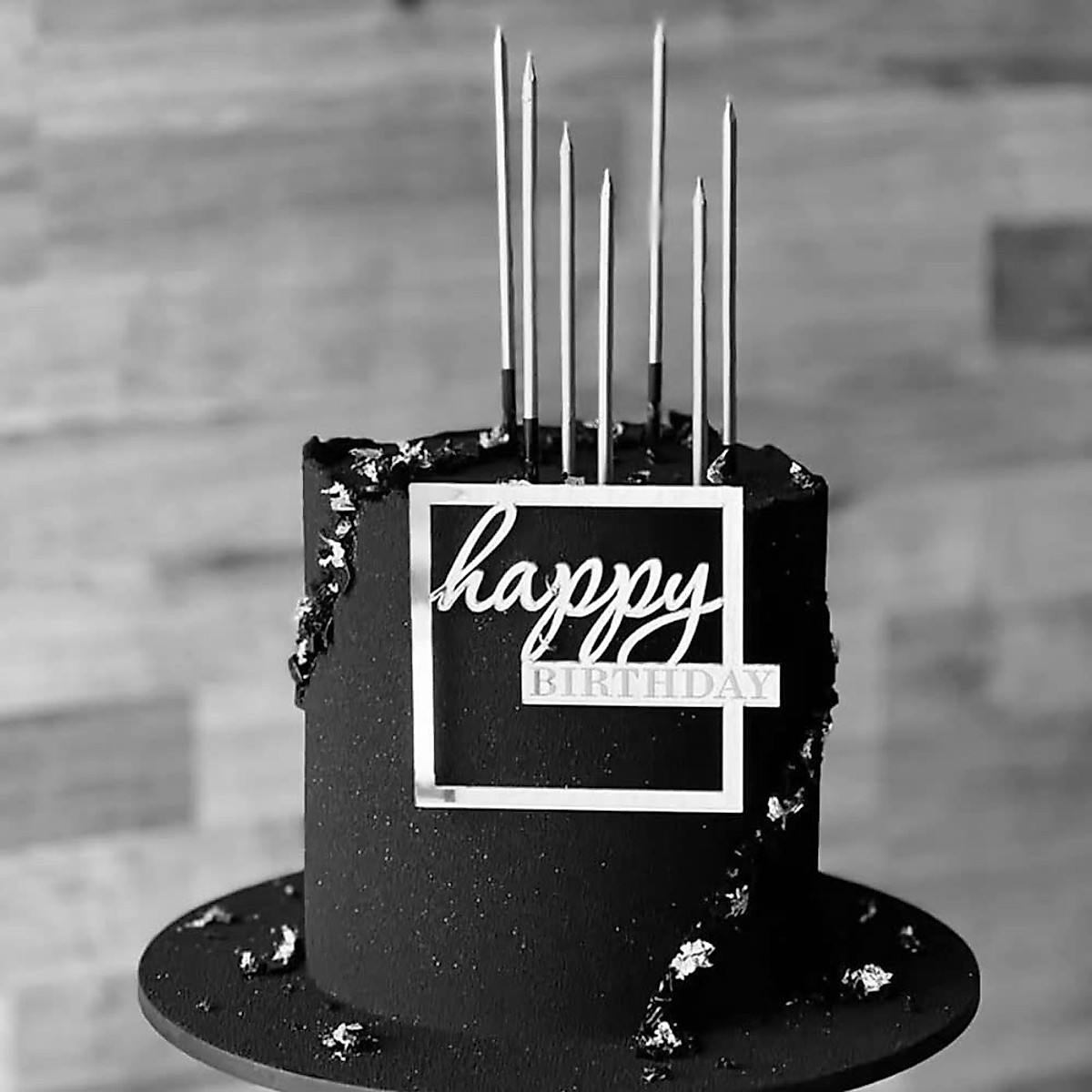 Mirror Acrylic Happy Birthday Cake Toppers Happy Birthday Cupcake Topper Hollow Frame Side Cake Topper Cake Decorations Cake Inserts Cake Decor Happy Birthday Decorations Cake Decorating Supplies,3pcs