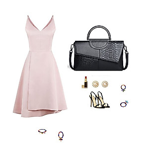 Meigardass Women Vintage Flap Tote Top Handle Satchel Handbags Leather Clutch Purse Shoulder Bag (Black)