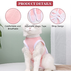 URROMA 1 PC Cat Soft Recovery Suit, Cat Sterilization Bandage Suit Cat Surgery E-Collar Alternative Recovery Protective Shirt Surgery Pets Clothing Pajamas, M